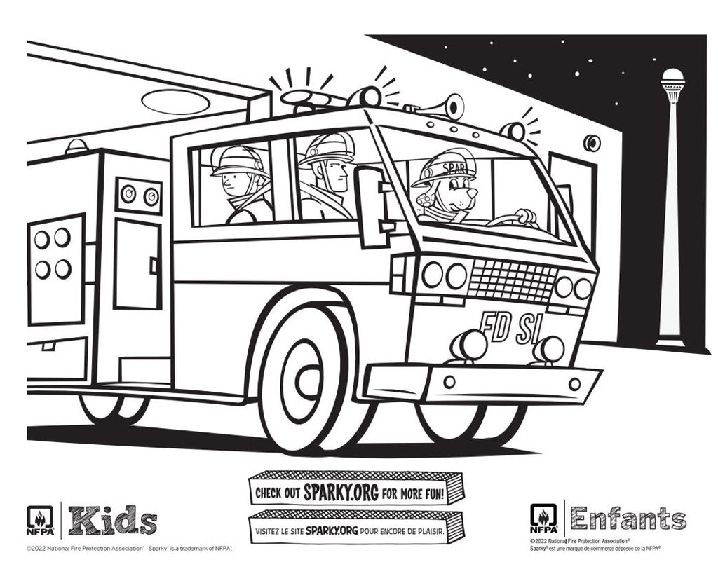 sparky the fire dog coloring sheet